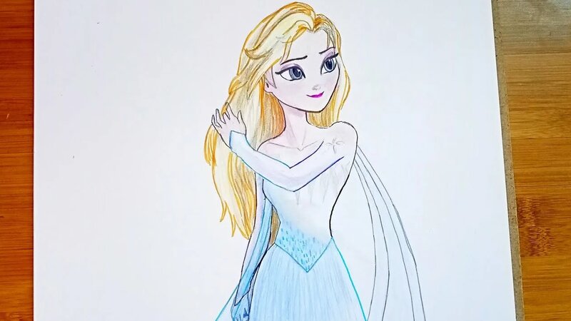 How to Draw Elsa (Frozen 2) Drawing Tutorial with Colors