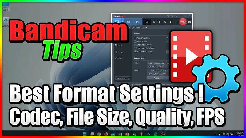 Best format settings for screen recorder - Codec, File Size, Quality ...