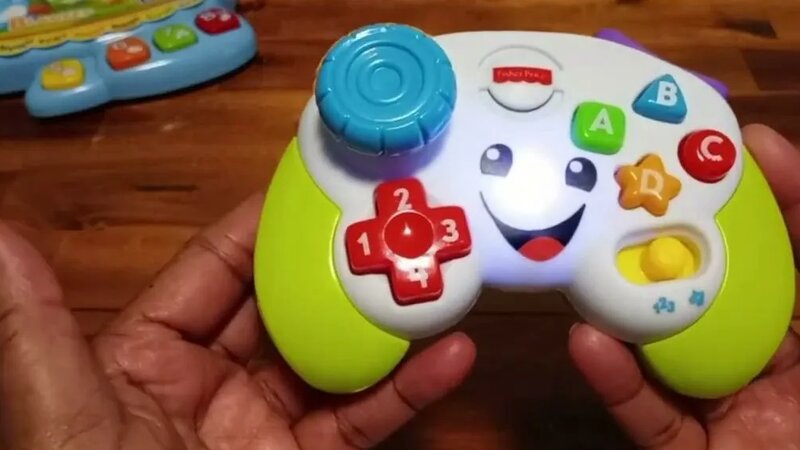 Fisher-Price Pretend Video Game Controller Baby Toy with Music Lights ...