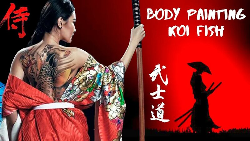 Body painting koi fullback || body painting model photoshoot || body ...