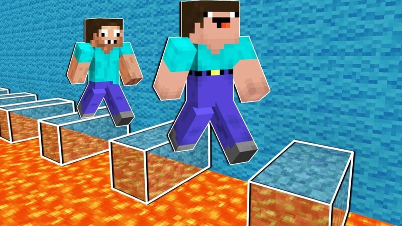 НУБ И ПРО Паркурят ПО Невидимым Блокам В МАИ Нкрафт ! Нубик Проходит ...