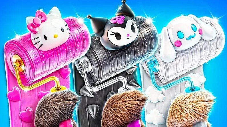 Мы построили секретные домики Hello Kitty vs Kuromi vs Cinnamoroll ...