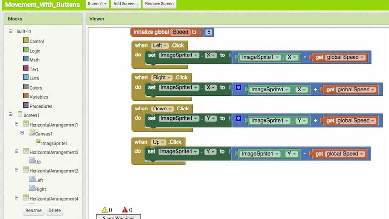 Move Sprite with Buttons (MIT app inventor 2) - Смотреть онлайн в ...