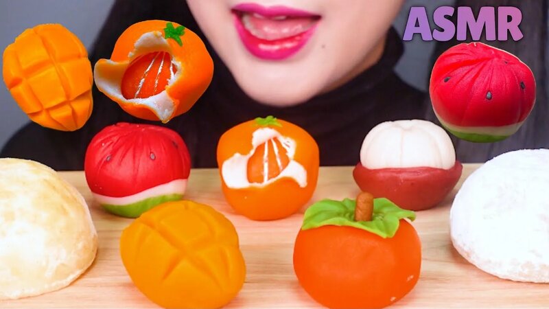 ASMR Fruits RICE CAKE 화과자 ICE Mochi, Wagashi, MILK, 아이스 모찌, 우유 먹방 ...