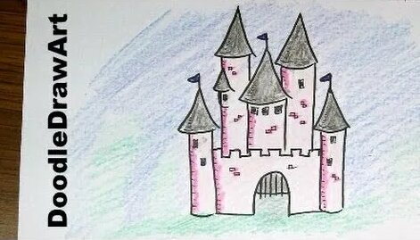 Drawing: How To Draw Cartoon Castle Step by Step drawing lesson for ...