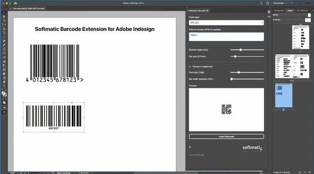 Softmatic Barcode Extension V2 for Adobe InDesign - create QR, Code 128 ...