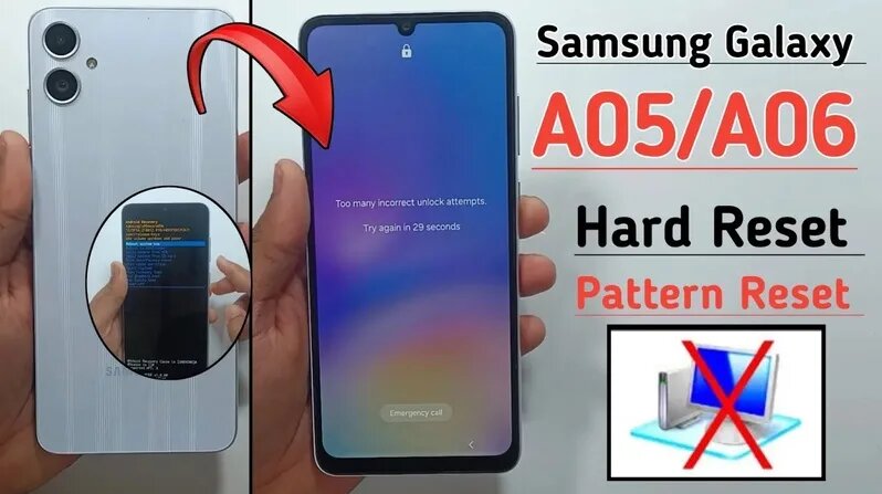 [en] Сброс настроек Galaxy A05/A06 2025 без ПК | Жесткий сброс Samsung A06 Удаление узора/Пин ...