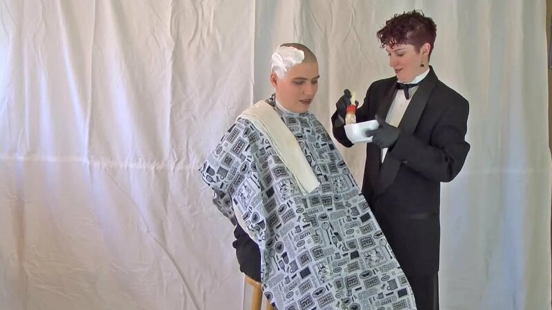 Kat Surth - Good bye hair! I shaved her head with a straight razor ...