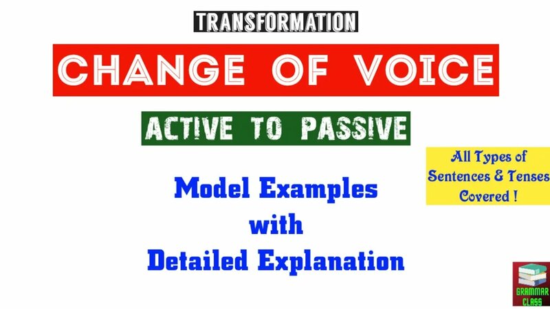 Change of Voice in English Grammar || Active to Passive Voice (Examples ...