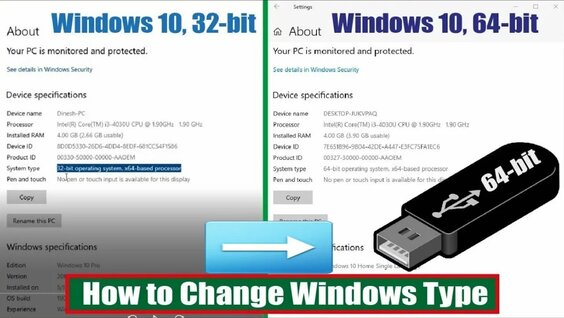 How to Upgrade Windows type 32-bit to 64-bit | Install windows 10 using ...