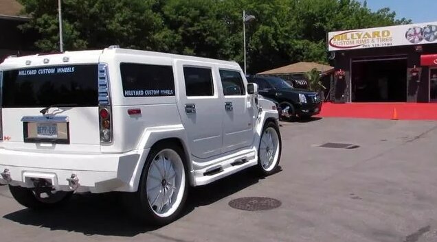Worlds most expensive hummer H2 34 inch rims big wheels big cash ...