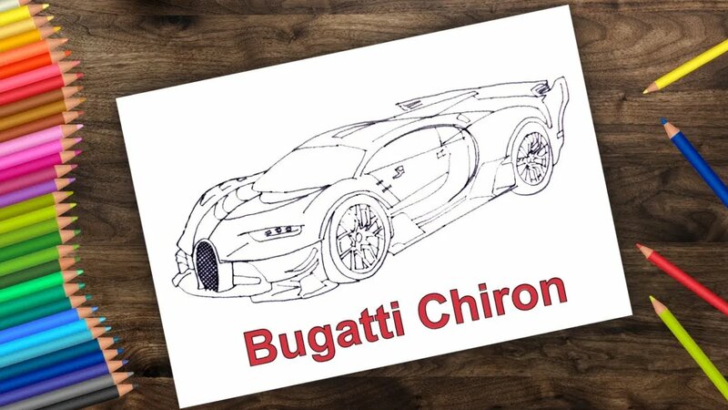 How to draw Bugatti chiron car very easy | Draw bugatti car