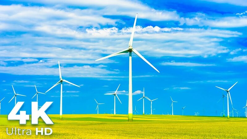 Amazing Wind Turbines in 4K Ultra HD - 4K Scenic Relaxation - 4K Video ...