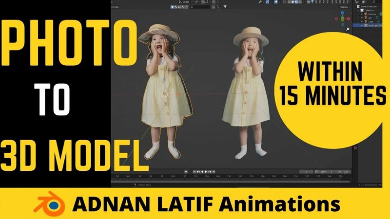 how to convert photo into 3d model in blender || 2d image to 3d model ...