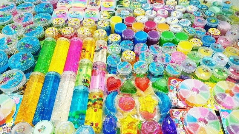 Mixing all my store bought slime ! slime smoothie - satisfying slime ...