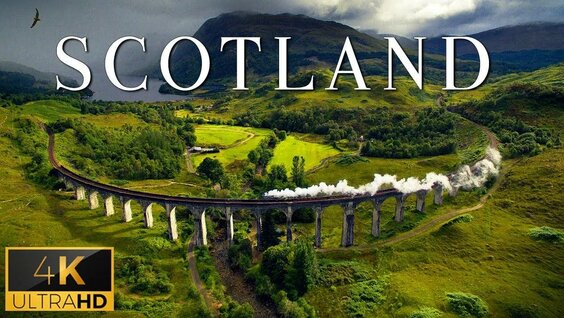 Flying OVER Scotland 4K (UHD) - Relaxing Music Along With Beautiful ...