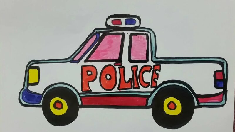 How to Draw a Police Car easy - Polis arabası çizimi - Police car ...
