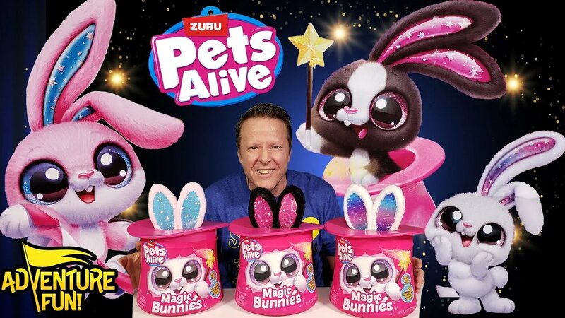 3 Zuru Pets Alive Magic Bunnies! Magic Bunny Ears Lights, Sounds ...