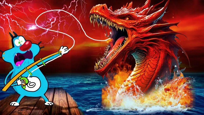 Oggy Caught A Lava Dragon Monster Fish in Roblox Go fishing With Jack ...