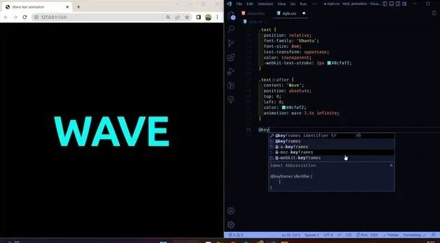 Анимация волны внутри текста | Water wave text animation | html css ...