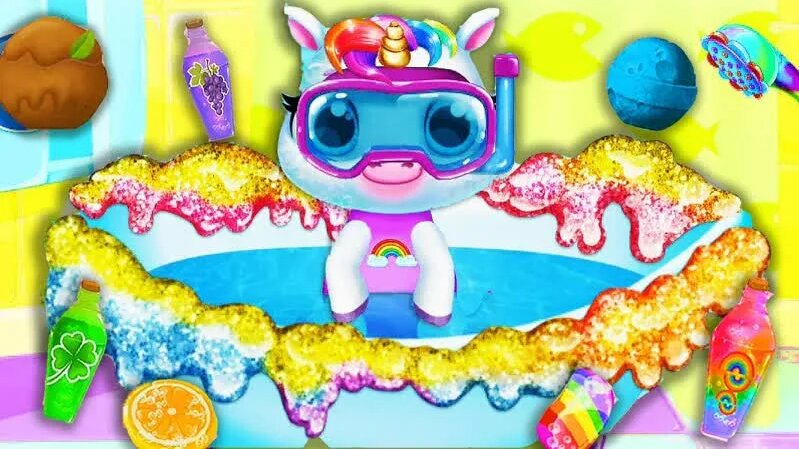 МОЙ Радужный Единорог ИГРА КАК МОЙ Говорящий ТОМ 2 Ухаживаем ЗА ...