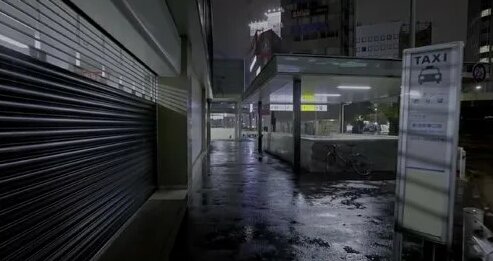 Ночные улицы Токио под проливным дождём // Tokyo's night streets in the ...