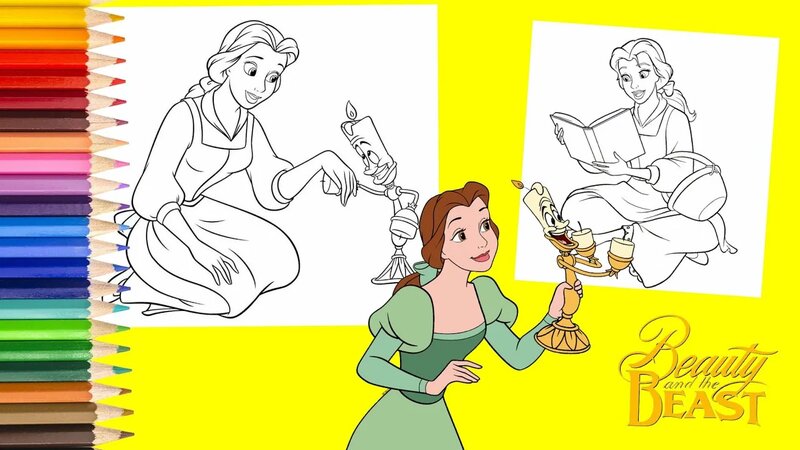 Coloring Disney Beauty & the Beast - Princess Belle & Lumiere ...