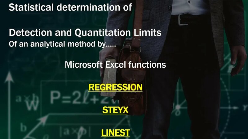 Calculation of LOD, LOQ using Microsoft Excel functions :#Steyx #Linest ...
