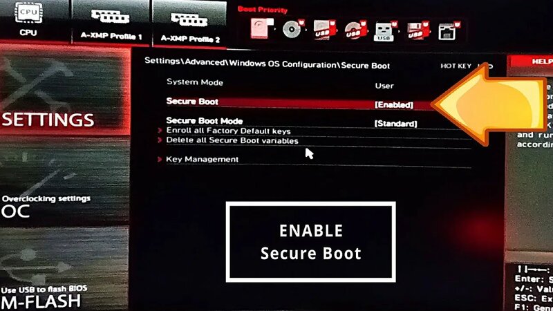How to enable secure boot, MSI MAG B550m mortar wifi motherboard ...
