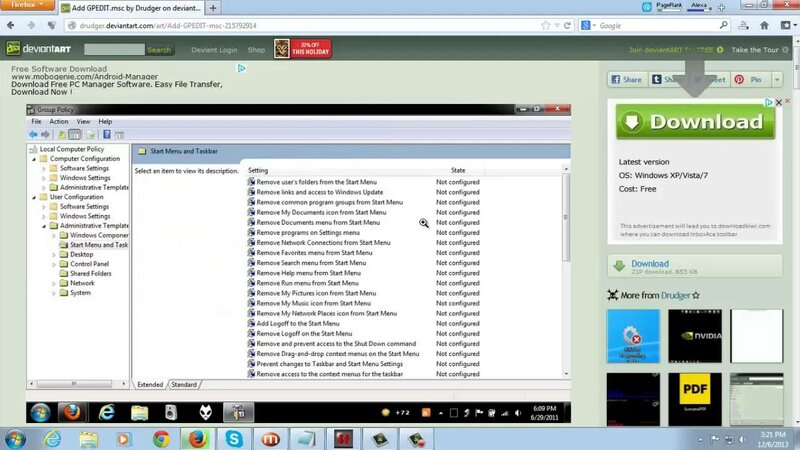 Install Group Policy Editor ( gpedit.msc ) in Windows 7 starter, basic ...