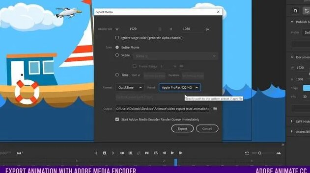 How To Export Animations from Adobe Animate CC to Video Files (mp4 ...