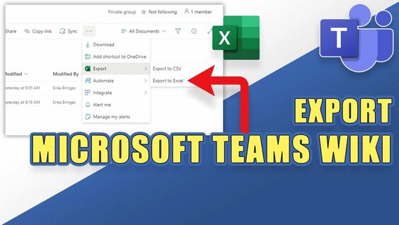 MS Teams - How to Export Wiki Content - EroFound