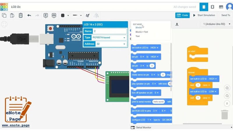 Arduino – LCD I2C 16x2 display - Tinkercad Simulation - Смотреть онлайн ...