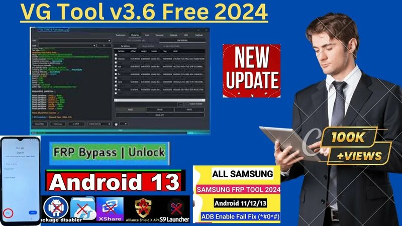 All Samsung FRP Bypass TOOL 2024 [VG TOOL V3.6 FREE android 11/12 13/14 ...