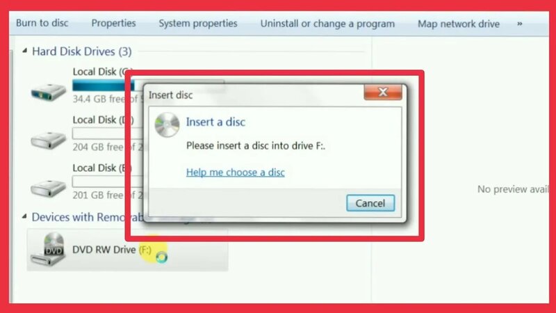 Pc | How To Fix Please insert A Disc Into Drive F Problem Solve ...