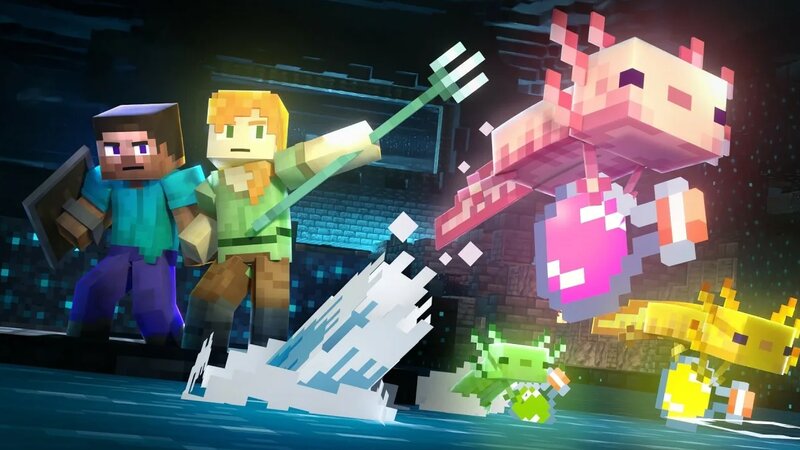 Axolotl Fight - Alex and Steve Life (Minecraft Animation) - Смотреть ...