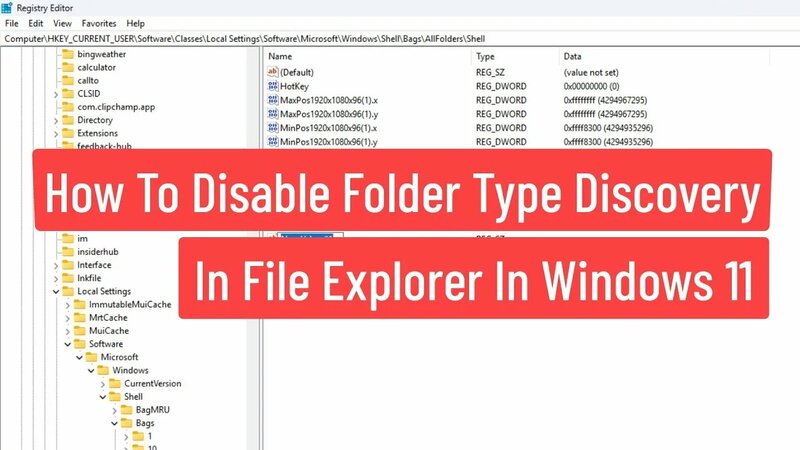 How to Disable Folder Type Discovery in File Explorer on Windows 11 ...