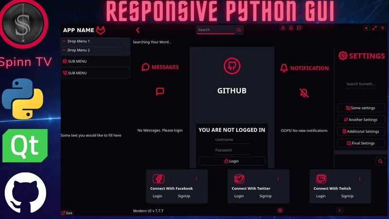 Python build a responsive GUI | UI with Animated transitions | PyQt ...