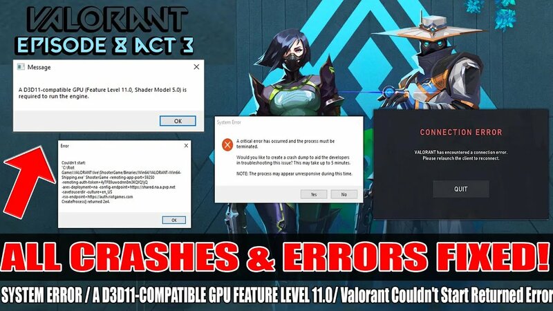 How to STOP Valorant Episode 8 Act 3 Crashing | Valorant System Error ...