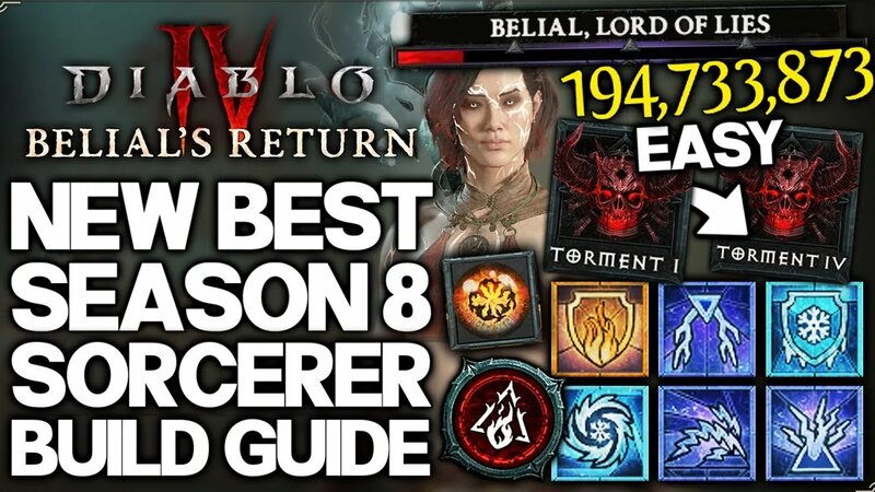 Diablo 4 - New Best S8 Highest Damage Sorcerer Build Guide - New OP ...