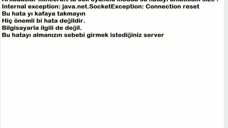 Minecraft Internal exception java net SocketException Connection reset ...
