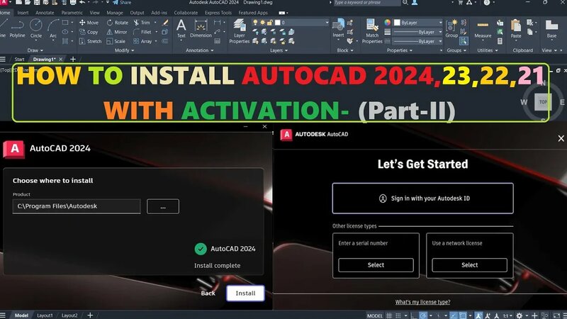 Install AutoCAD 2024 | 23 | 22 | 21 | student licence - Yandex Video ...