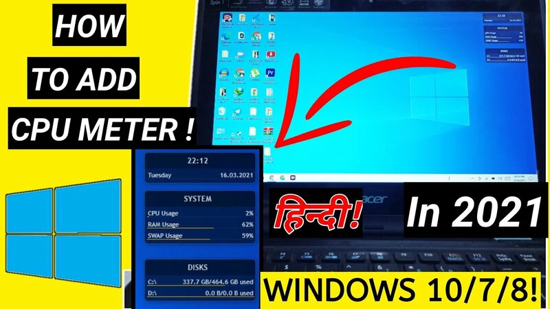 How To Add CPU Meter Gadget Windows 10 | Easy & Working| Windows 10/7/8 ...