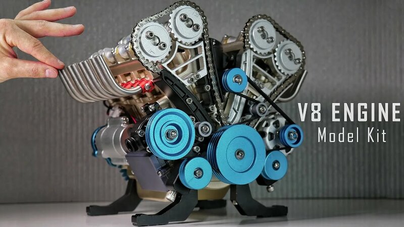 Building a V8 Engine Model Kit. Assembling and Starting the V8 Engine ...