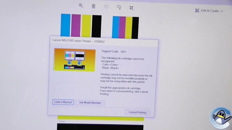 Canon "Check Ink" Error code 1401 / 1687 / 1485 Troubleshooting ...