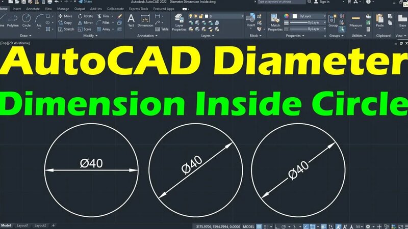 AutoCAD Diameter Dimension Inside Circle - Yandex Video aramada ...