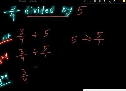 Dividing Fractions:3/4 Divided by 5 ||What Is 3/4 Divided by 5 ...