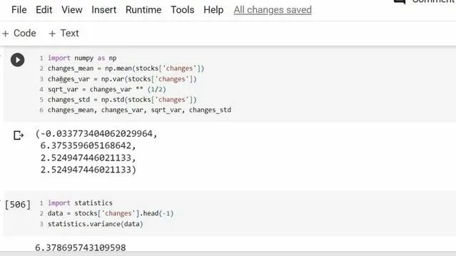 Стандартное отклонение np.std и дисперсия np.var библиотеке Numpy и в ...