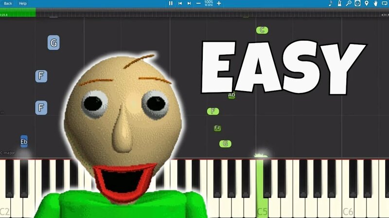 How to play Basics In Behaviour - EASY Piano Tutorial - Baldi's Basics ...