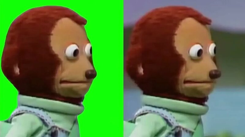 Pedro The Monkey Puppet Does A Side Eye - Meme - Green Screen ...